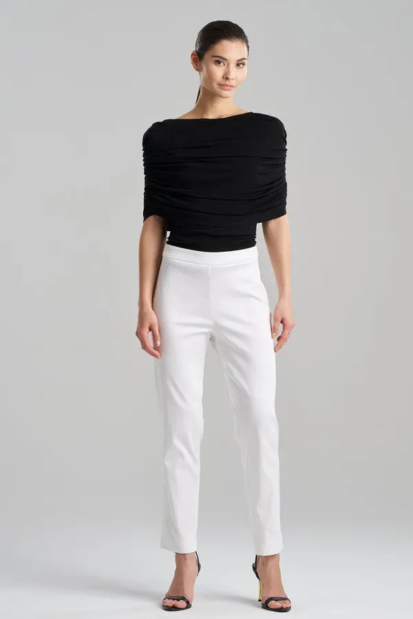 Natori Cotton Blend Chino Pants - White