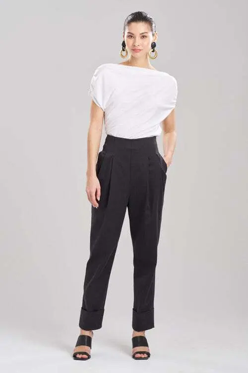 Natori Cotton Blend High-waisted Chino Pants