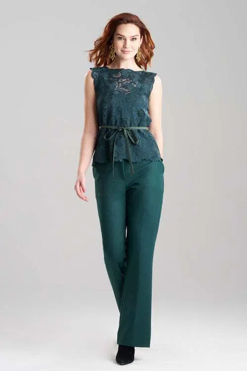 Natori Mantilla Lace Top - Green