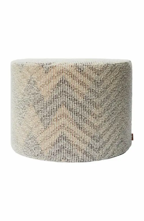 Missoni Dinamico Bouclé Cylindrical Pouffe 40x30 Cm Chevron Pattern - Purple  Multicoloured