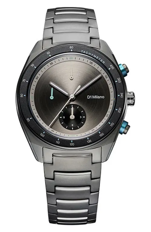 D1 MILANO Stainless Steel Chronograph Bracelet Watch - Light Gun