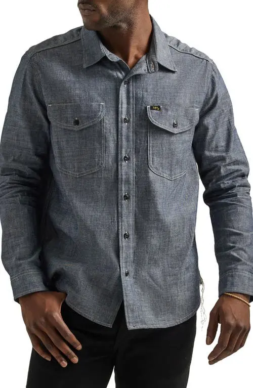 LEEM 101 '70s Cotton Chambray Button-up Shirt