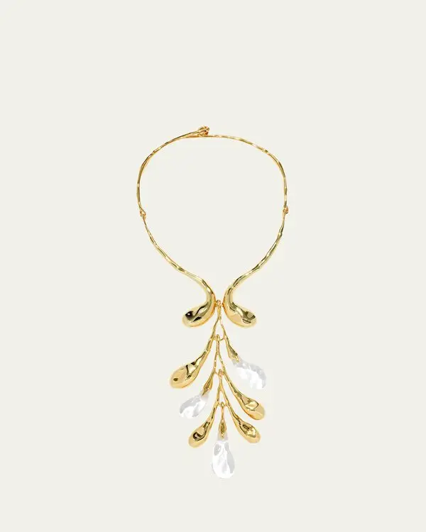 Alexis Bittar Liquid Lucite Sapling Collar Necklace - Clear