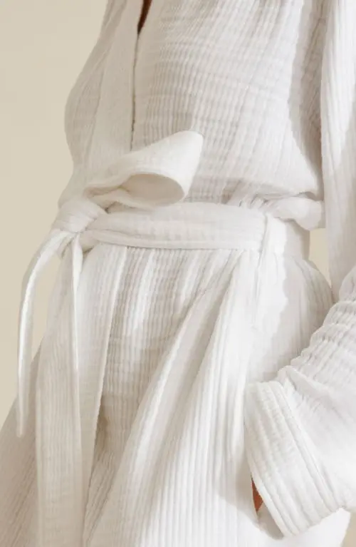 BOLL & BRANCH Dream Rib Organic Cotton Robe - White