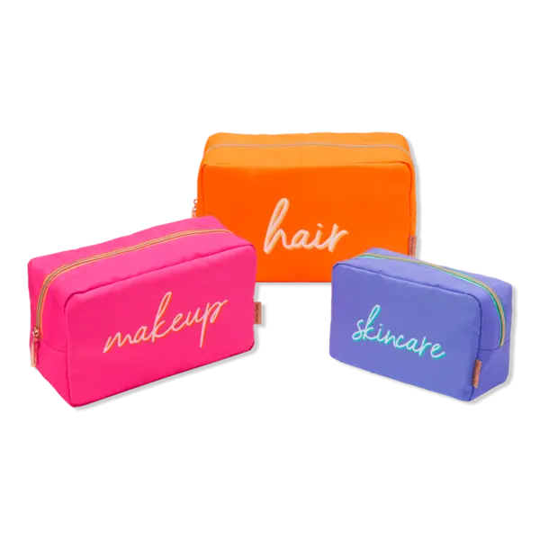 TARTAN + TWINE Fun With Color 3 Piece Cosmetic Bag Set