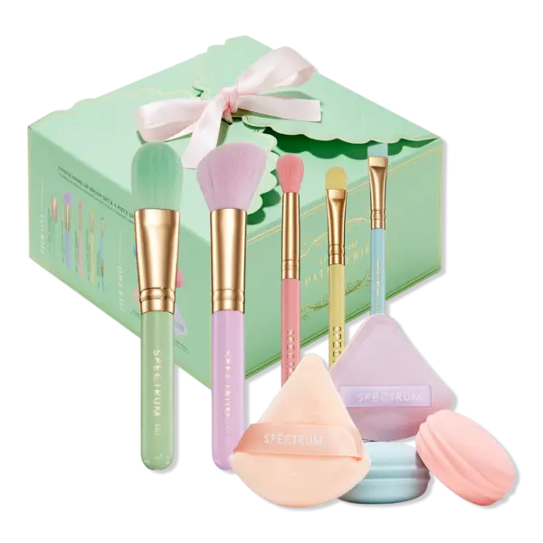 SPECTRUM Patisserie Box Makeup Brush, Sponge & Puff Set