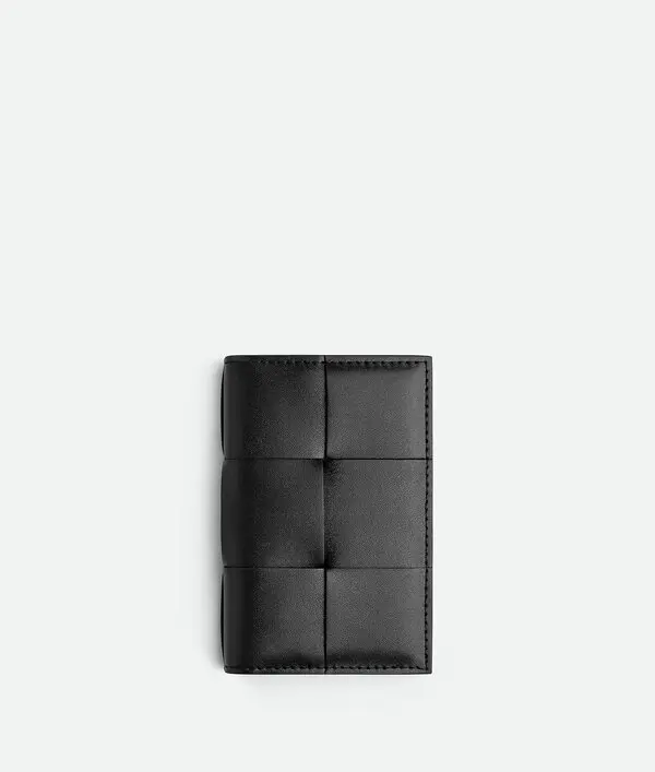 Bottega Veneta Cassette Flap Card Case - Black