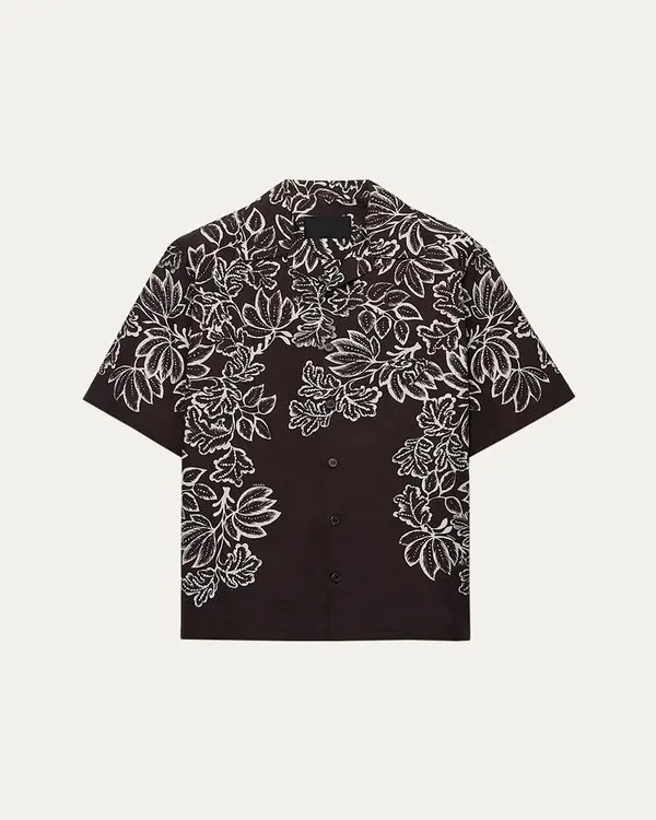 Prada Leaf-print Bowling Shirt