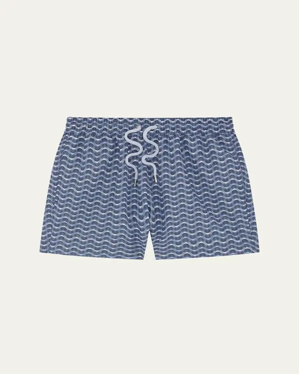 Frescobol Carioca Raio Do Sol Print Swim Shorts - Chambray Blue  Charcoal Blue