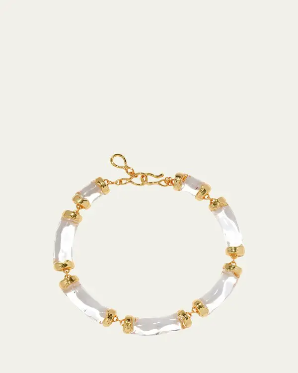Alexis Bittar Liquid Lucite Pillow Link Necklace - Clear
