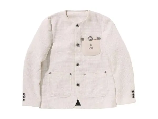 BAPE Ornaments Tweed Iii Coat - Ivory