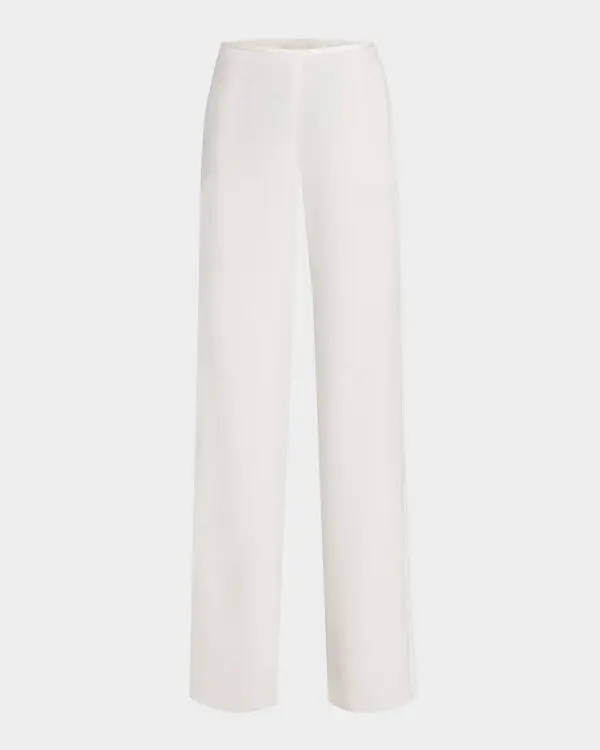 Emporio Armani High-rise Straight-leg Trousers - Off White