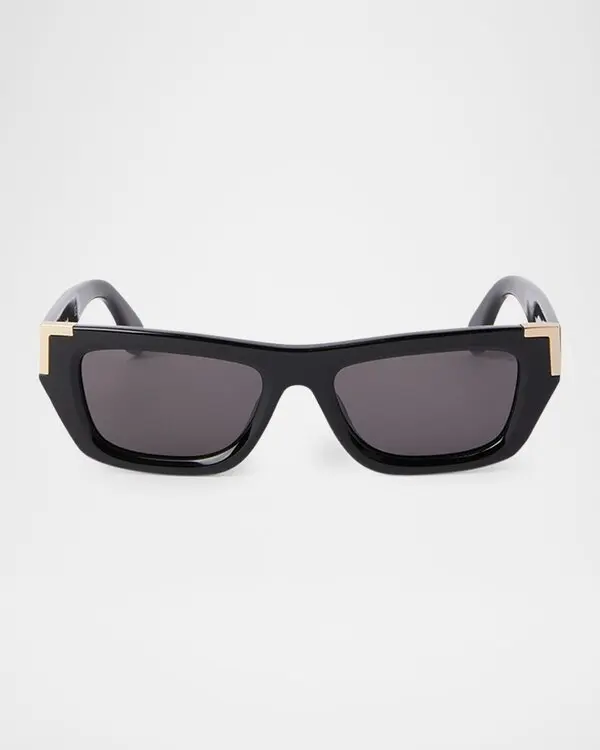 Palm Angels Malibu Rectangle Sunglasses - Black Dark Grey