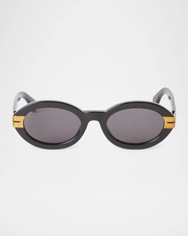 Palm Angels Harmony Oval Sunglasses - Black Dark Grey