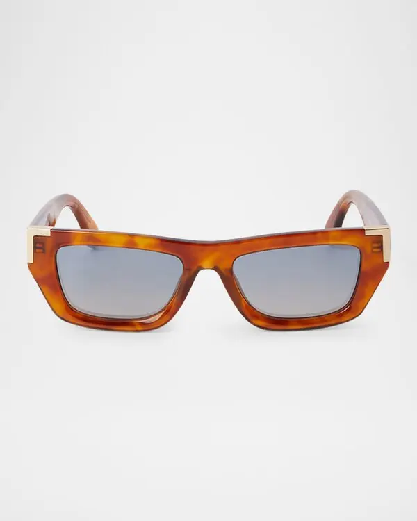 Palm Angels Malibu Rectangle Sunglasses - 6e49 Warm Havana Blue Gradient Electric