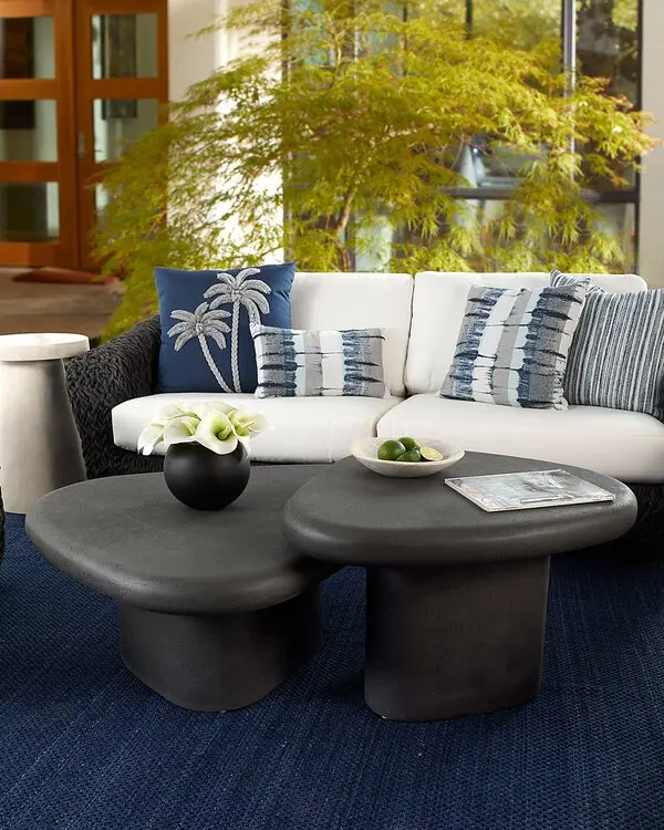 Neiman Marcus Layered Outdoor Coffee Tables, Set Of 2