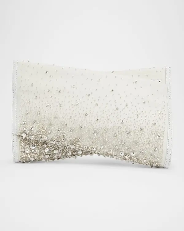 CHRISTIAN LOUBOUTIN Loubitwist Small Beaded Satin Clutch