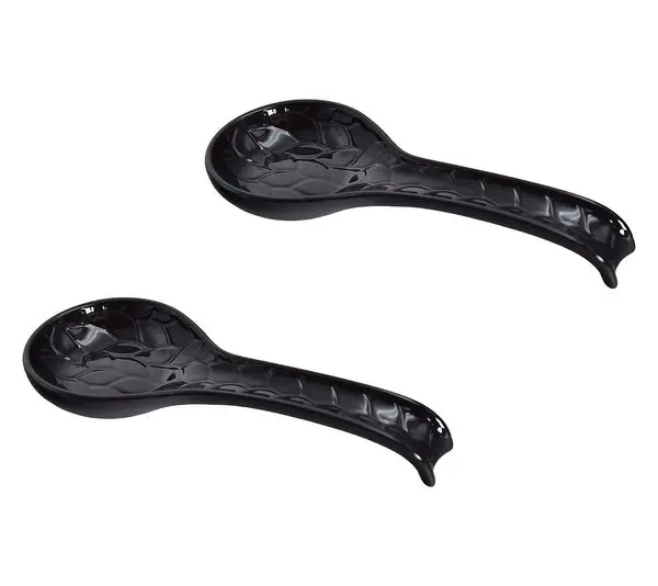 TEMP-TATIONS Carved Willow Set Of 2 Long Stem Spoon Rests