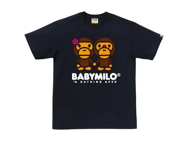 BAPE Sakura Baby Milo Tee Shirt - Navy Blue