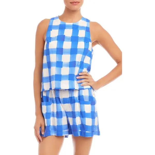 Fifteen Twenty Beatrix Check Sleeveless Top