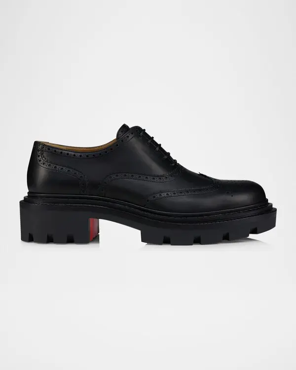 CHRISTIAN LOUBOUTIN College Leather Derby Shoes