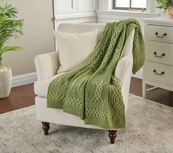 ARAN CRAFTS Merino Wool Tree Of Life 40'x60' Throw Blanket