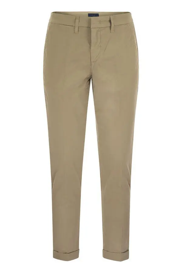 FAY Stretch Gabardine Slim Trousers