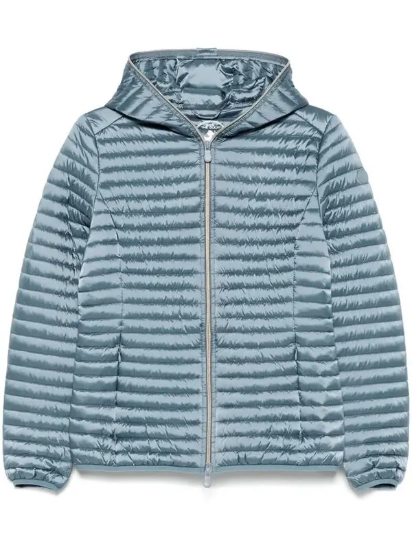 SAVE THE DUCK Alexa Hooded Puffer Lightweight Jacket - Grey
