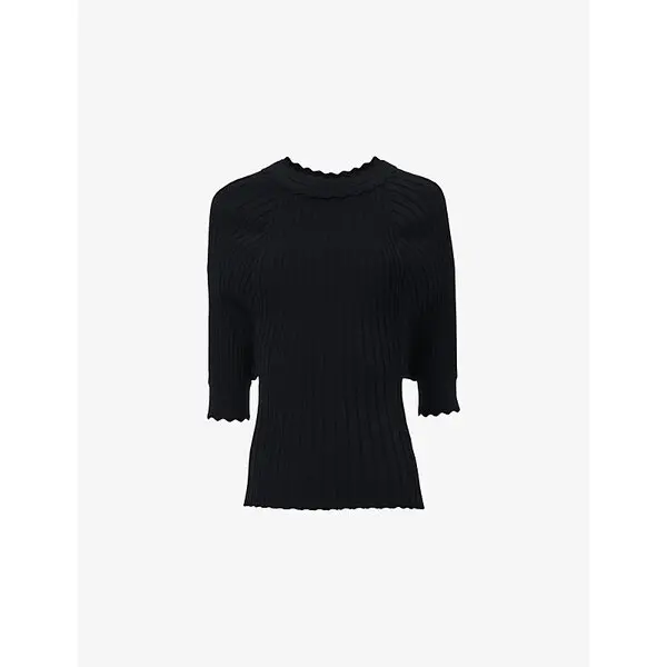 LEEM Ribbed Knit Batwing Top