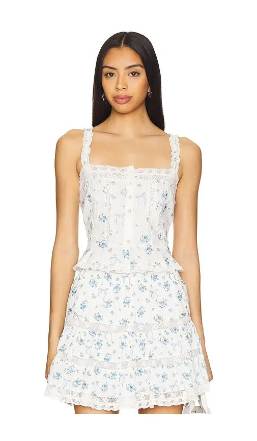 LoveShackFancy Vietta Cami - Aegean Blue