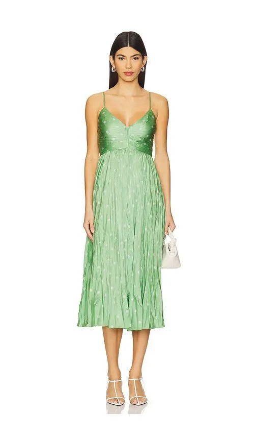Astr The Label Maeve Midi Dress - Mint Polka Dot