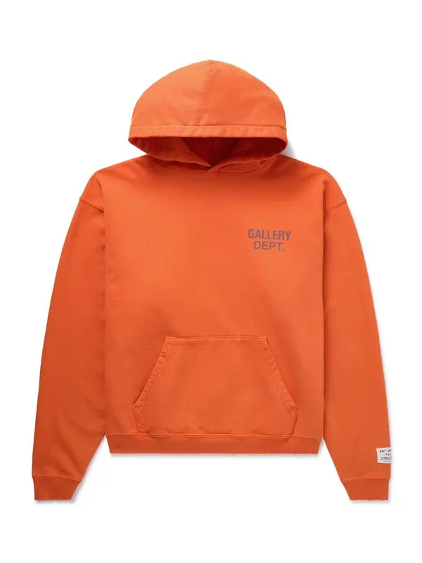 GALLERY DEPT. 90's Oversized Logo-print Cotton-jersey Hoodie - Orange