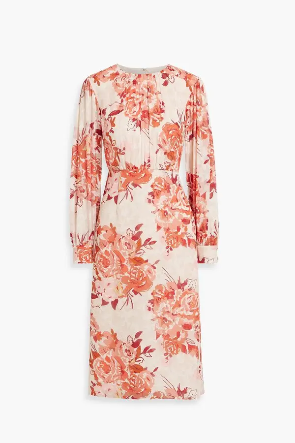 MIKAEL AGHAL Floral-print Fil Coupé Chiffon Midi Dress