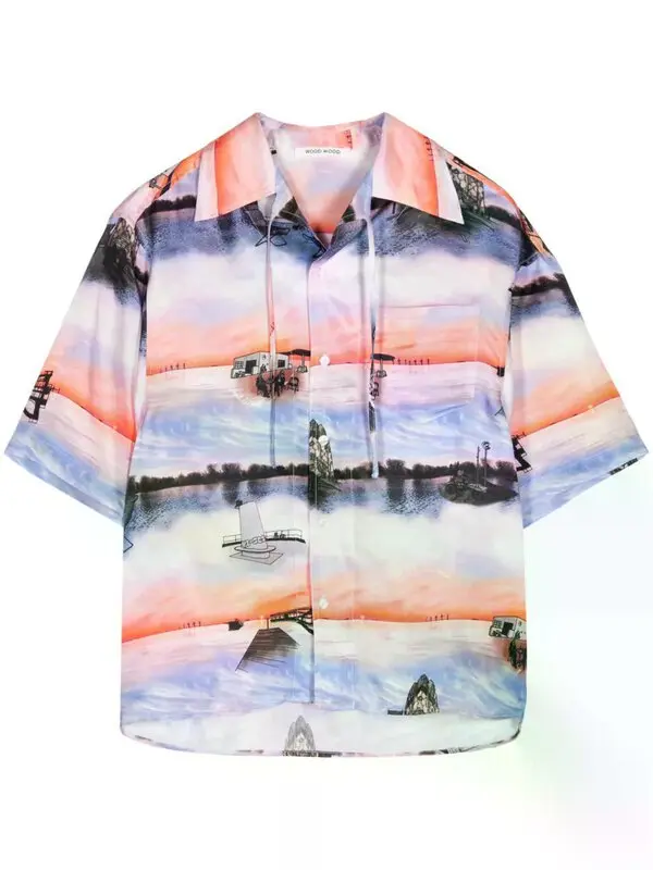 Wood Wood Charlie Holiday-print Shirt - Pink