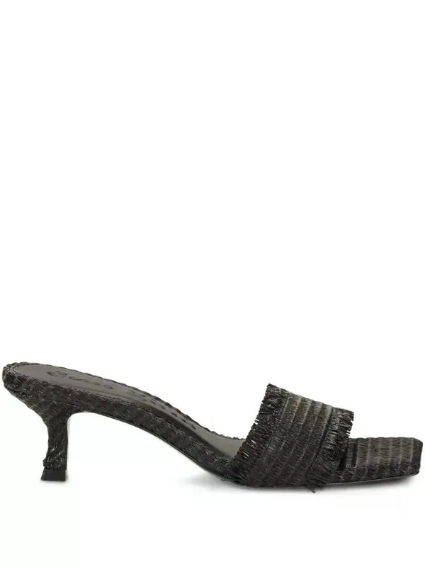 Cult Gaia Ada Frayed Sandals - Black