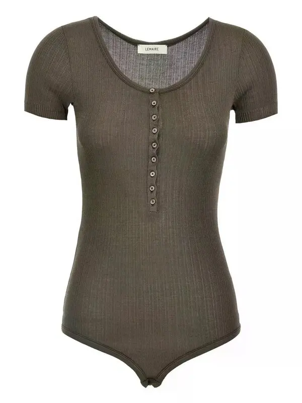 LEMAIRE Ribbed-knit Body - Brown