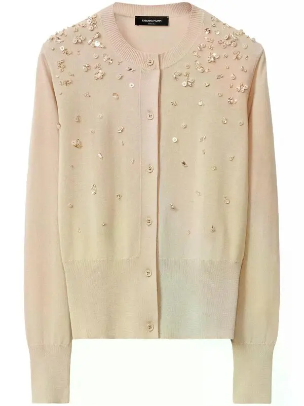 Fabiana Filippi Sequin-detail Cardigan - Brown