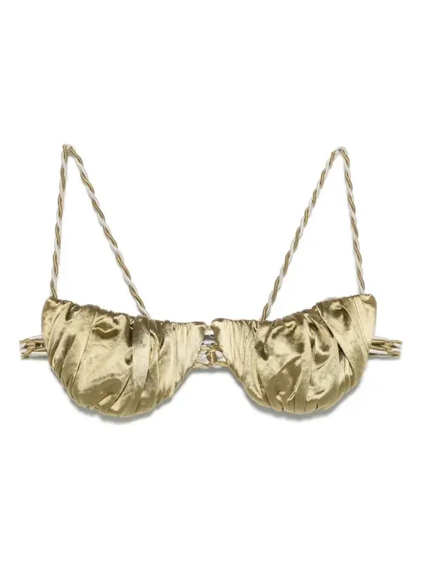 ISA BOULDER Tiny Twist Bikini Top - Green