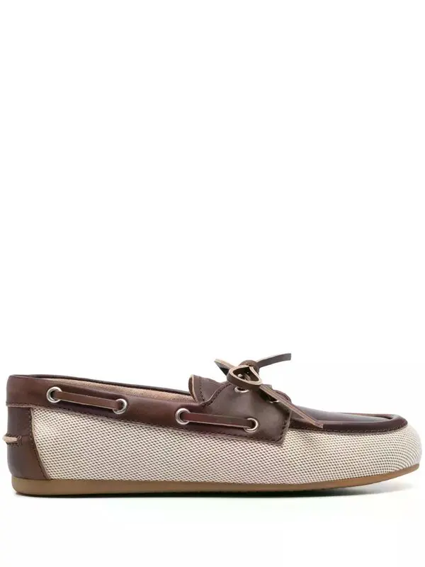 Miu Miu Canvas Loafers - Brown