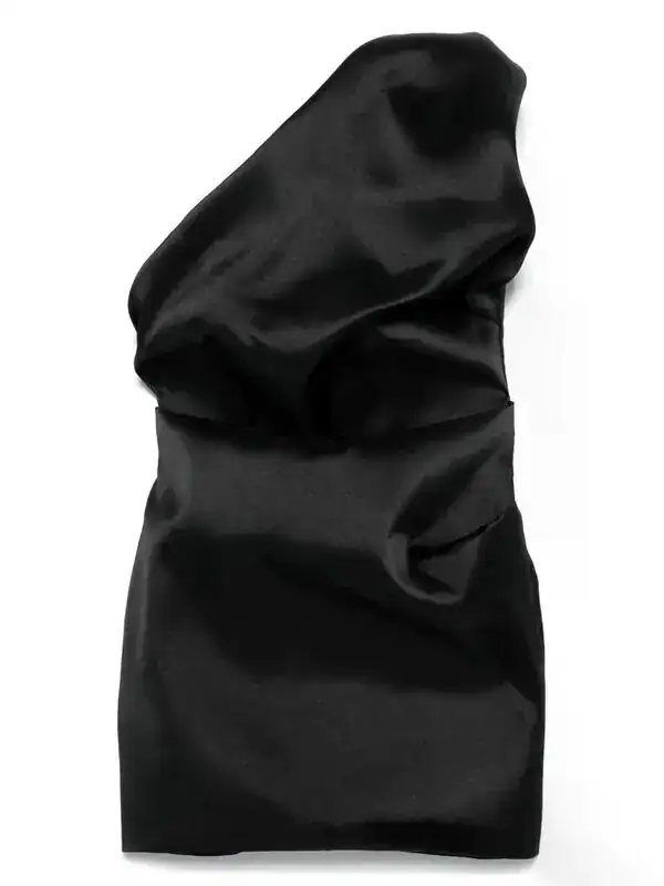 Marques' Almeida Satin Draped Mini Dress - Black