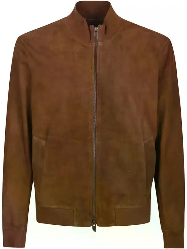 SALVATORE SANTORO Suede Bomber Jacket