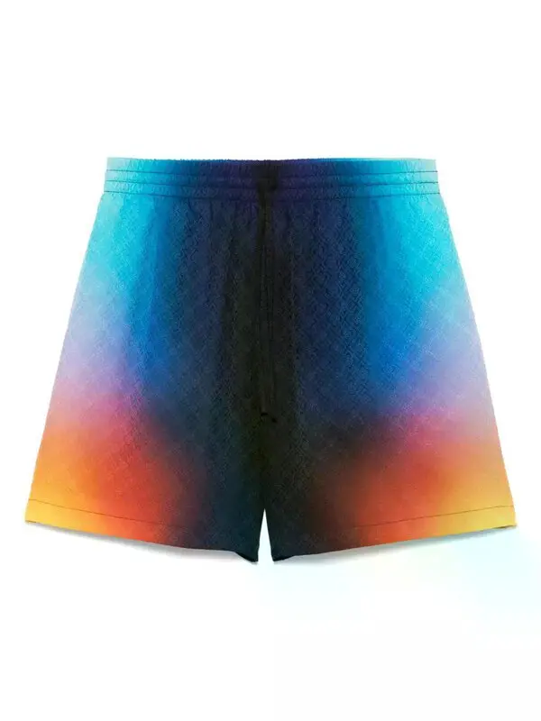 Casablanca Gradient Silk Shorts - Blue