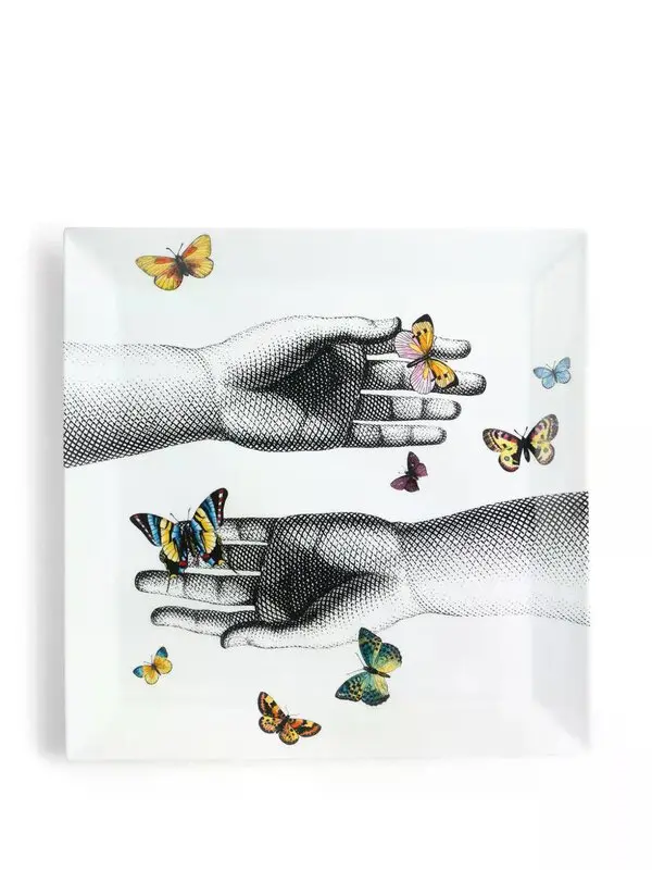 FORNASETTI Mani E Farfalle Square Tray