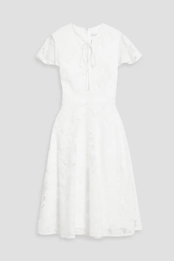 MIKAEL AGHAL Guipure Lace Midi Dress