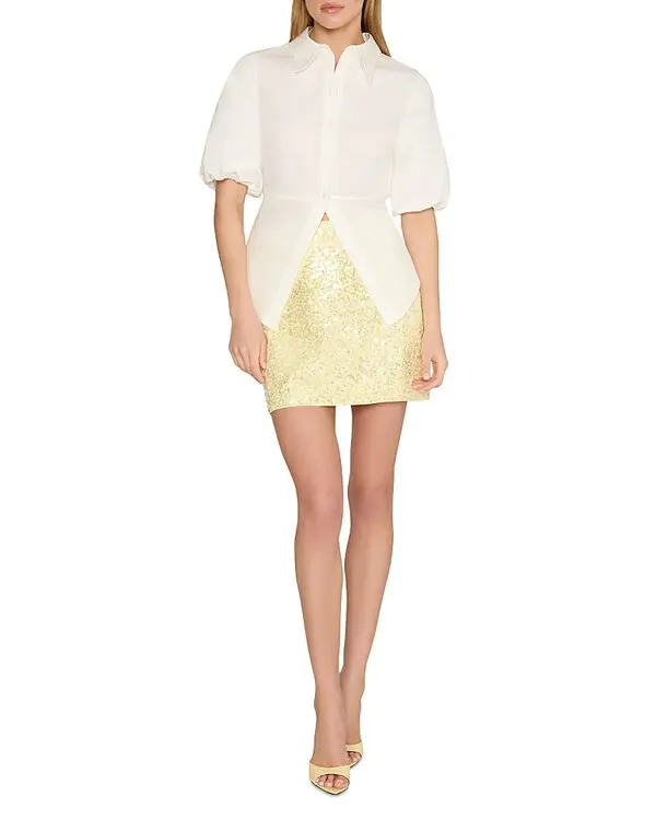 MILLY Cutout Tie Back Button-front Shirt