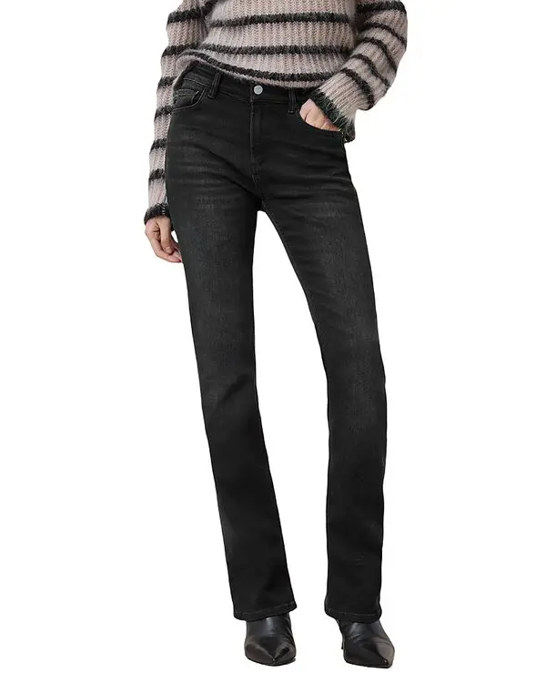 All Saints Haldan Mid Rise Slim Bootcut Jeans - Washed Black