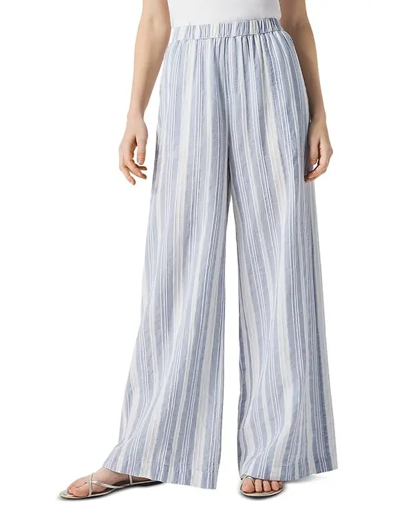 Splendid Raegan Stripe Wide Leg Pants - White/seaport