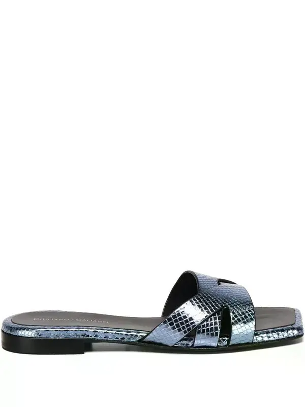 GIULIANO GALIANO Leather Slides - Blue