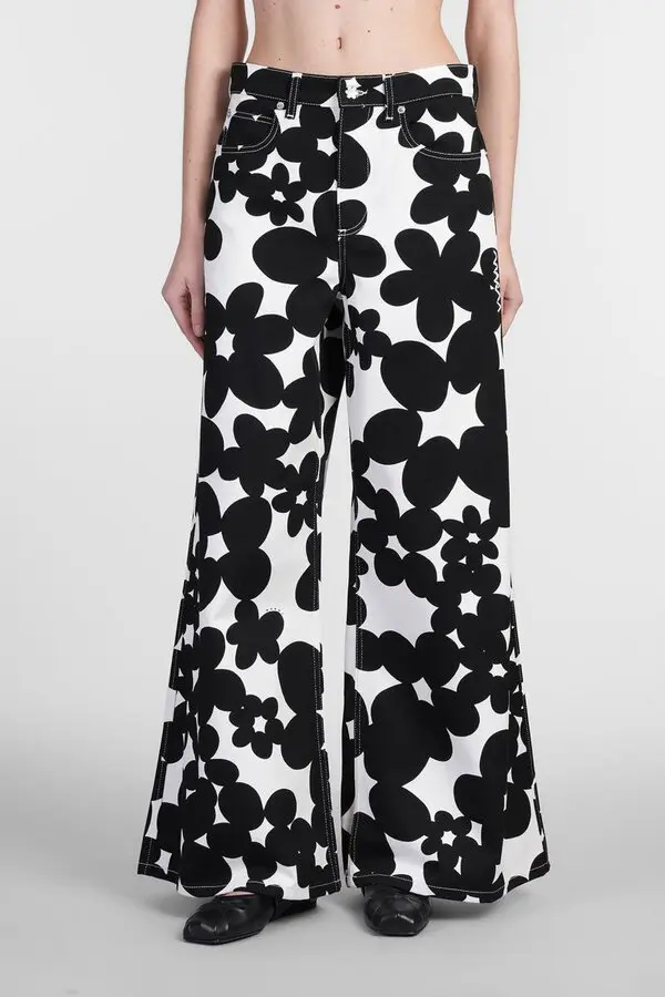 Marni Floral Print Wide Leg Pants