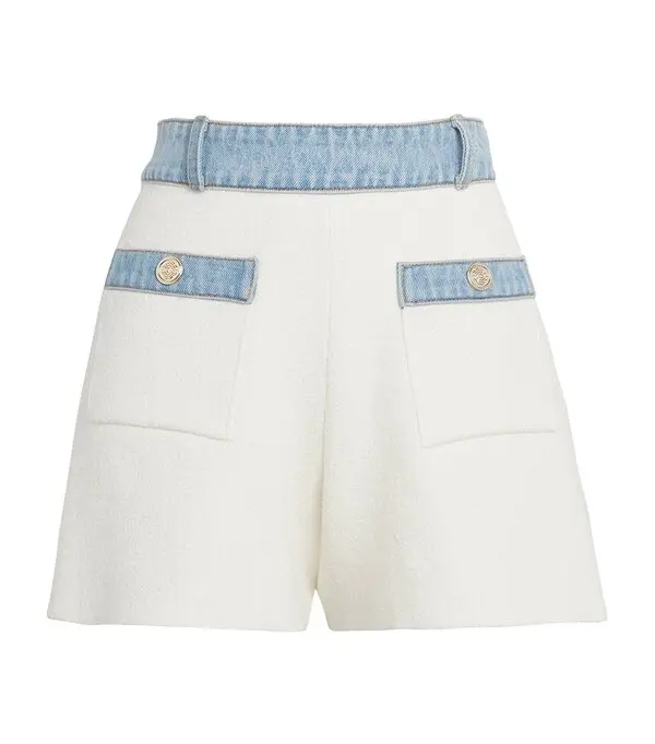 Maje Cotton-blend Bouclé Shorts